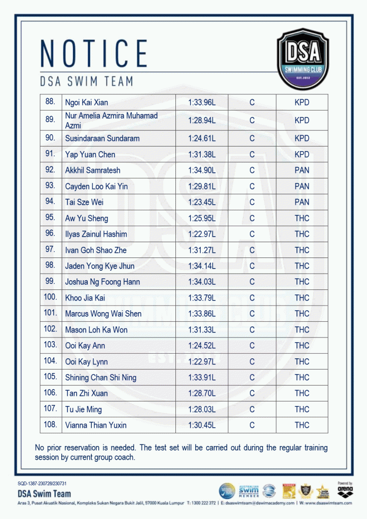 DSA Swimming Club | DSA Swim Team | D Swim Academy (DSA)